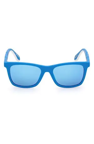 Adidas 53mm Navigator Sunglasses - Matte Light Blue/blue Mirror