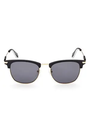Adidas 53mm Round Frame Sunglasses - Matte Black/smoke