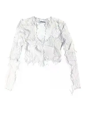BORBALA Ruffled Crew-neck Top
