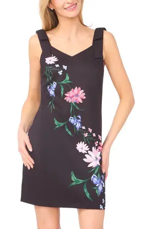 CECE DUPRAZ Floral Bow Strap Minidress