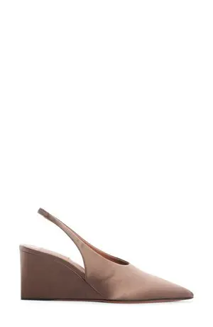 Alaïa Cube Slingback Wedge Pump - Chataigne
