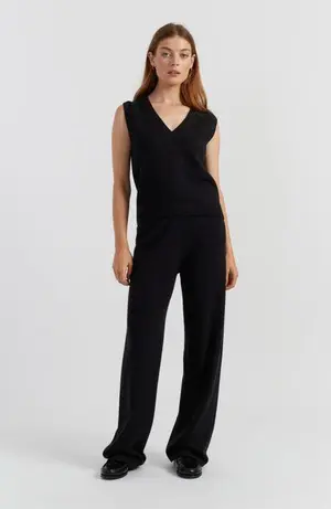 Chinti & Parker Cashmere Knit Tank Top - Black