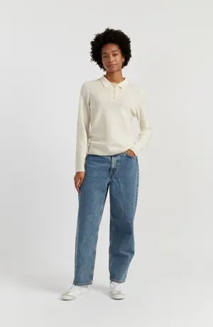 Chinti & Parker Wool Cashmere Polo Sweater - Cream