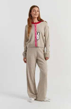 Chinti & Parker Miffy Peek-placket Wool-cashmere Cardigan - Soft Oat