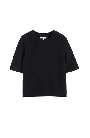 Chinti & Parker Cloud Cashmere Short Sleeve Tee - Black