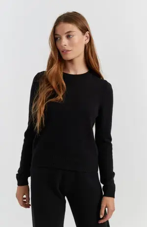 Chinti & Parker Cloud Cashmere Cropped Sweater - Black