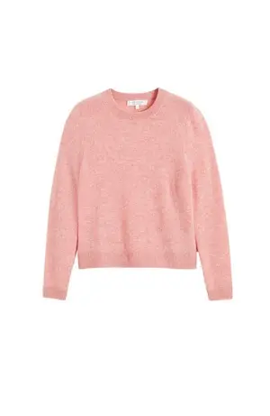 Chinti & Parker Cloud Cashmere Cropped Sweater - Pink Marl
