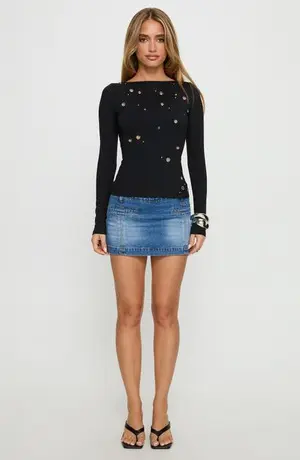 Princess Polly Eyelet Long Sleeve Top