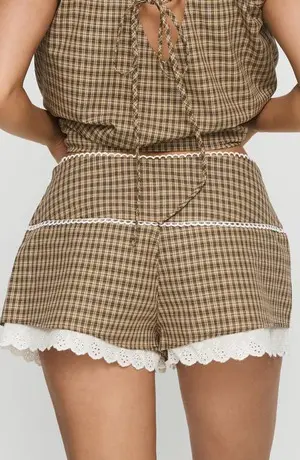 Princess Polly Chandelier Check Print Shorts