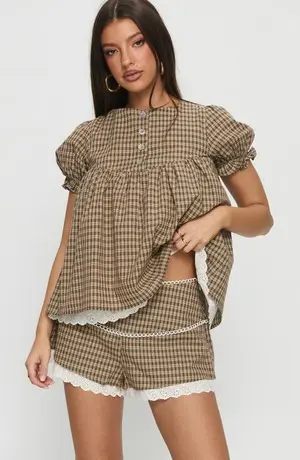Princess Polly Chandelier Check Print Shorts