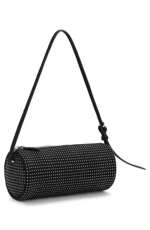 Mango Studded Faux Leather Shoulder Bag