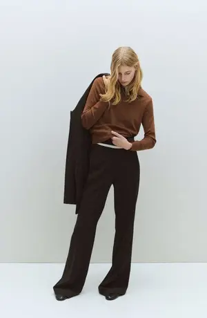 Mango Wool And Cotton Polo Sweater - Tobacco Brown