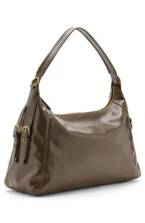 Mango Buckled Faux Leather Shoulder Bag