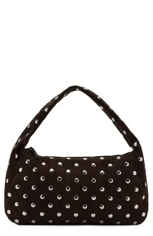 Mango Studded Suede Shoulder Bag