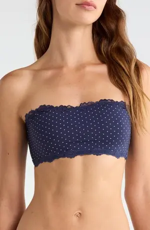 Free People Charlie Bandeau Bra - Navy Dot