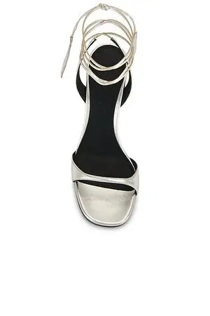 Attico Ora 95mm Metallic Leather Sandals - Silver