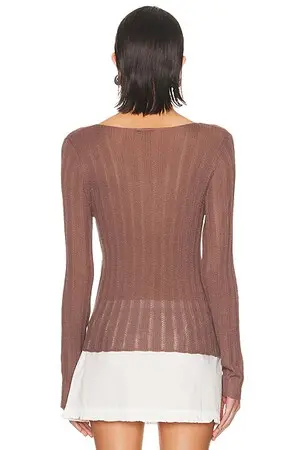 DEIJI STUDIOS Open Work Long Sleeve Top - Hazel