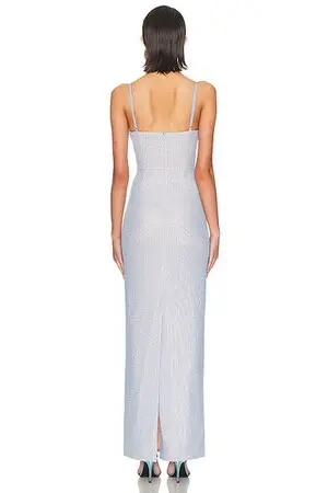 AREA Crystal Hotfix Gown - Sky Blue