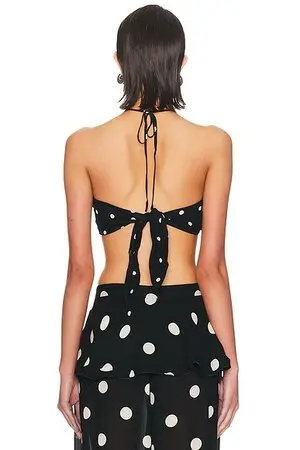 ADRIANA DEGREAS Polka Dot Bandeau Top
