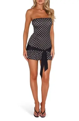 TIGER MIST Tove Polka Dot Mini Dress - Black