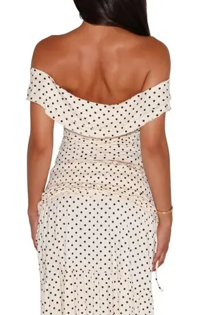 TIGER MIST Off-the-shoulder Polka Dot Top