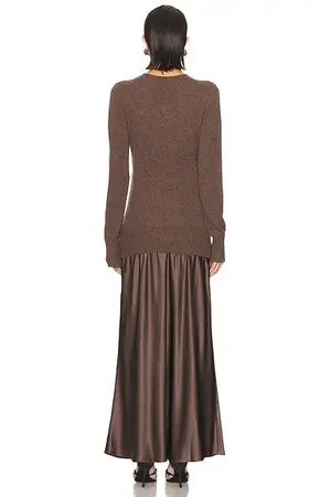 Christopher Esber Orbit Ruched Monument Long Sleeve Dress