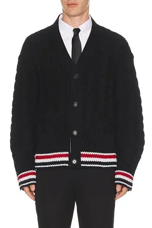 Thom Browne Baby Cable V Neck Cardigan