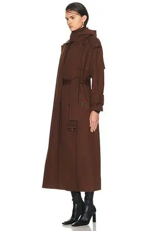 MIMCHIK Hooded Scarf Trench Coat