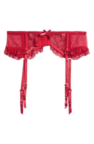 KAT THE LABEL Cupid Garter Belt - Red