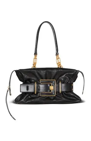 Balmain Calfskin Leather Anthem Bag - Black