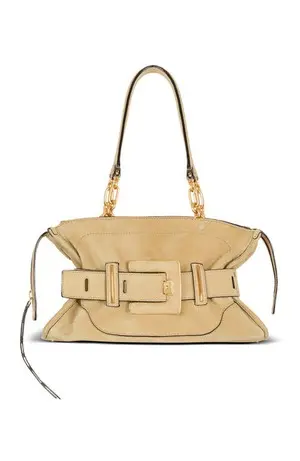 Balmain Suede Anthem Bag - Beige