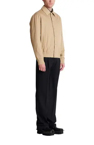 Balmain Cotton Canvas Bomber Jacket - Beige