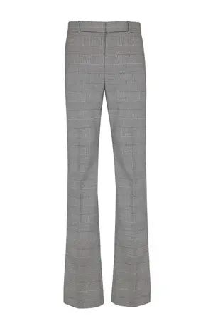 Balmain Darted Trousers In Prince Of Wales Wool - Black