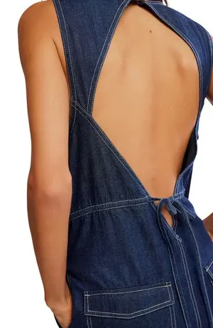 Free People Do No Wrong Denim Jumpsuit