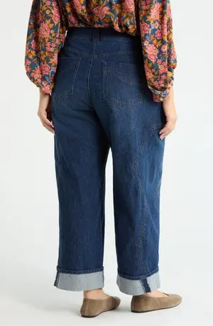 Wit & Wisdom Cuffed High-waist Wide Leg Jeans