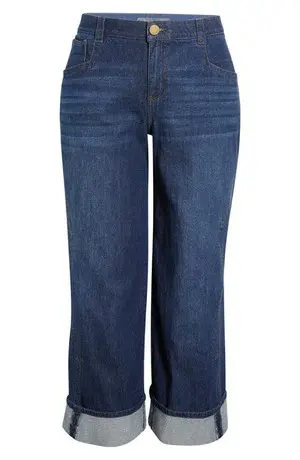 Wit & Wisdom Cuffed High-waist Wide Leg Jeans