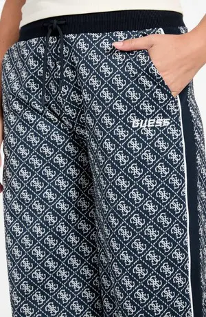 Guess 4g Logo Straight Leg Drawstring Pants