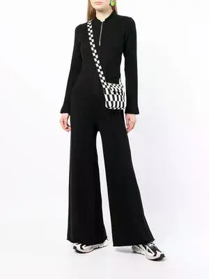 ONEFIFTEEN Ribbed Knit Flared Trousers