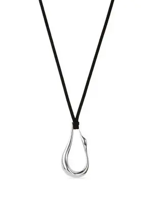 Jenny Bird Egret Rope Necklace - Silver