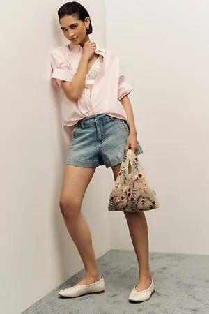 PILCRO Hannah High-rise Denim Shorts