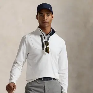 Ralph Lauren Stretch Jersey Quarter-zip Pullover Ceramic White