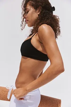 Free People Tighten Up Cinch Sports Bra - Black