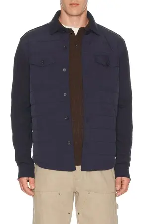 Polo Ralph Lauren Hybrid Quilted Shirt Jacket In Grey