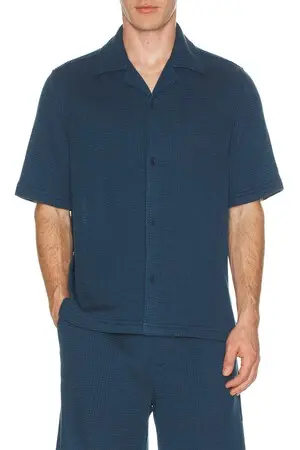 Simkhai Troy Short Sleeve Shirt - Midnight