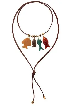 Éliou Fish Charm Wrap Necklace - Multi Color