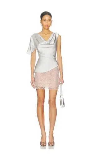 FLEUR DU MAL Asymmetrical Silk Top