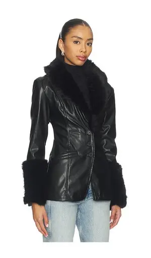 WeWoreWhat Faux Fur Collar Jacket
