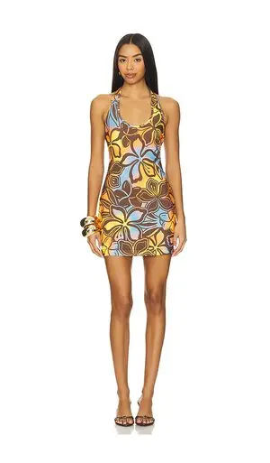 KULANI KINIS Halter Mini Dress - Frangipani Fizz