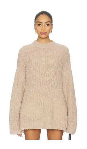 Lapointe Oversized Crew Neck Sweater - Champagne