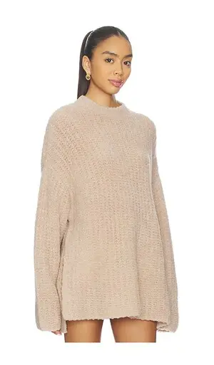 Lapointe Oversized Crew Neck Sweater - Champagne